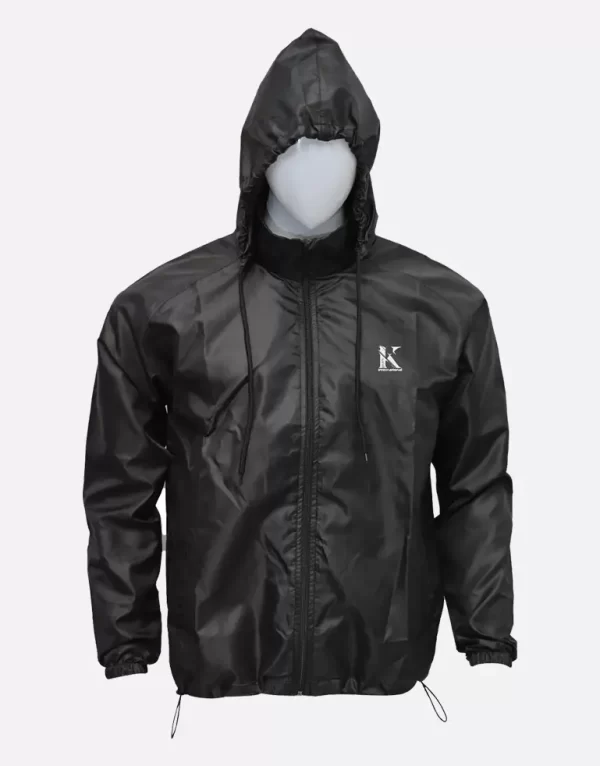 Rain Jacket Black With Hood Kurd International Bespoke