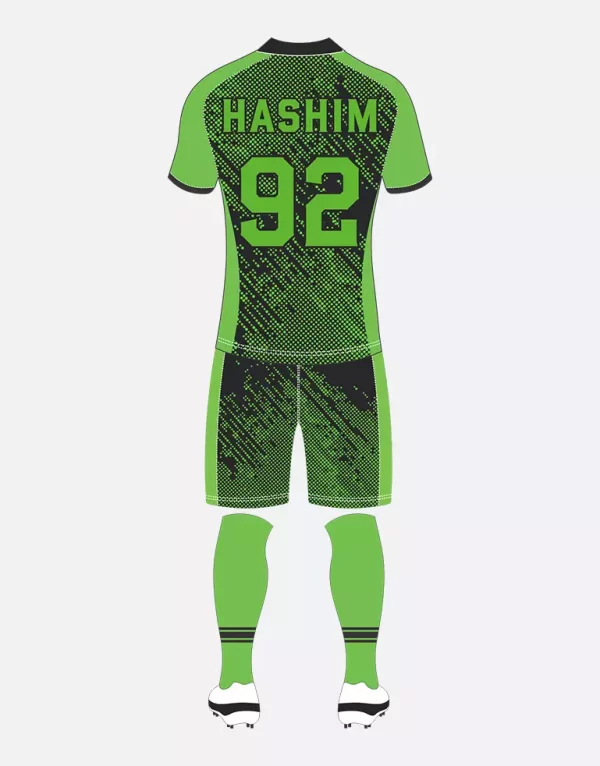 Sublimated Soccer Kit Green With Black Texture Bespoke